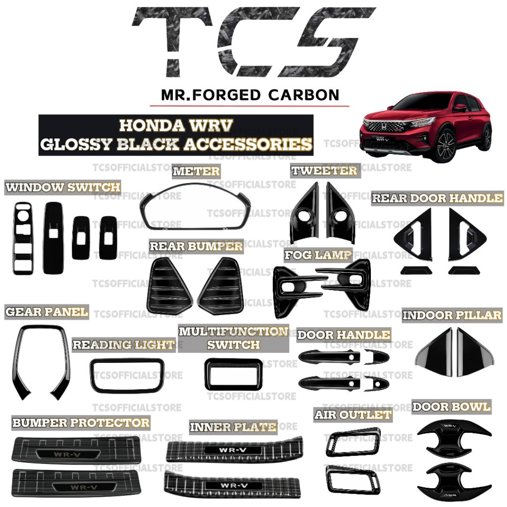 TCS HONDA WRV GLOSSY BLACK INTERIOR EXTERIOR COVER FRAME CAR ...