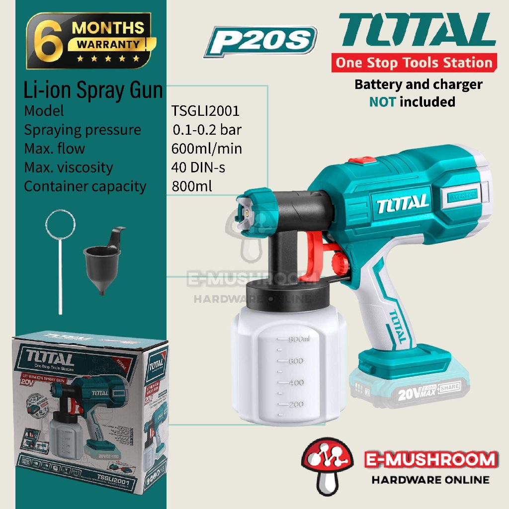 Total TSGLI2001 / TSGLI2003 Li-ion Spray Gun Cordless Spray Gun ...