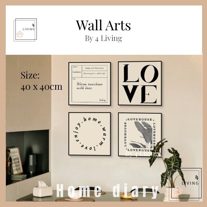 40x40cm Wall Art Wall Painting Drawing Dinding Hiasan Ruang Tamu Hiasan ...