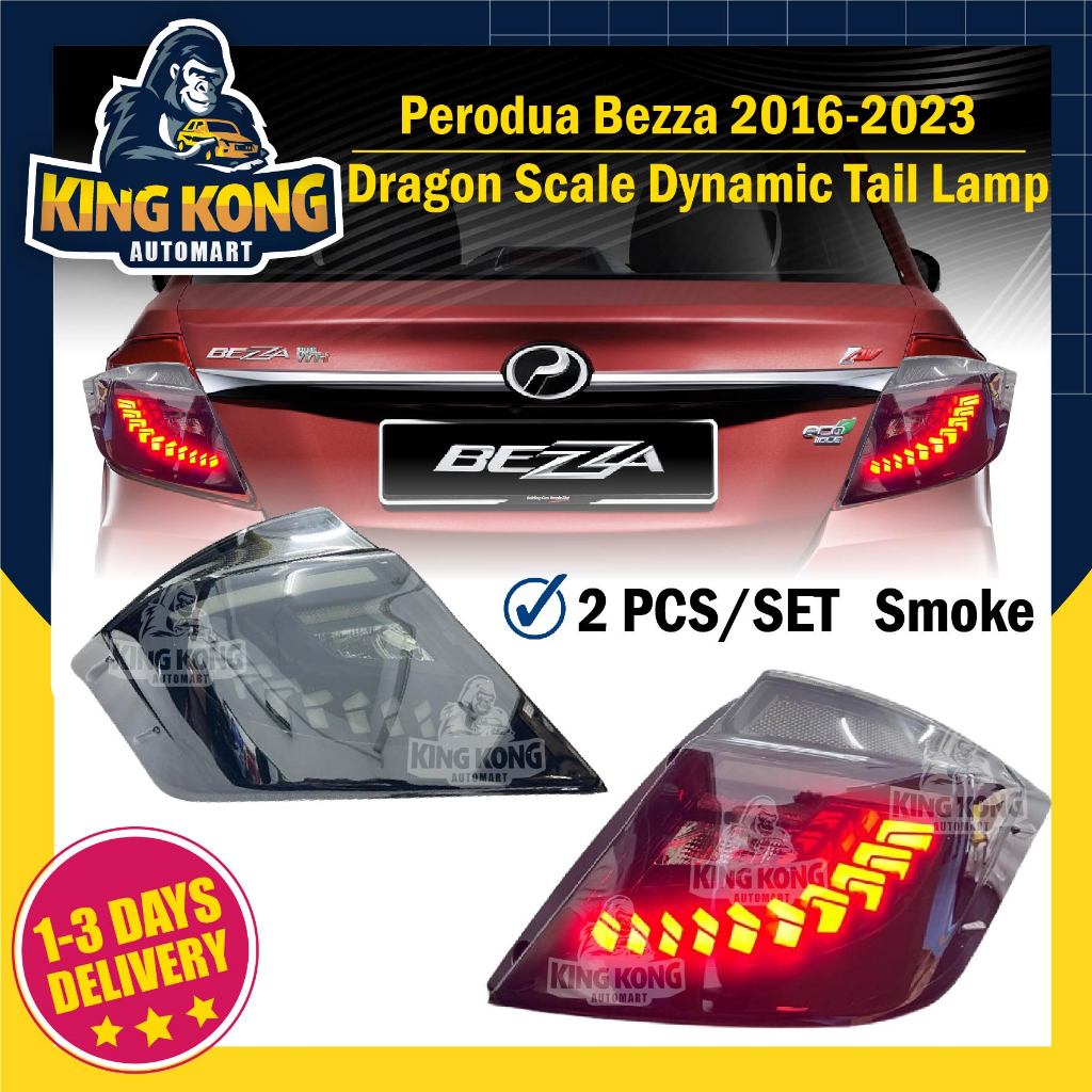 Perodua Bezza 2016 - Onwards Dragon Scale VERSION 3 Dynamic Tail Lamp ...
