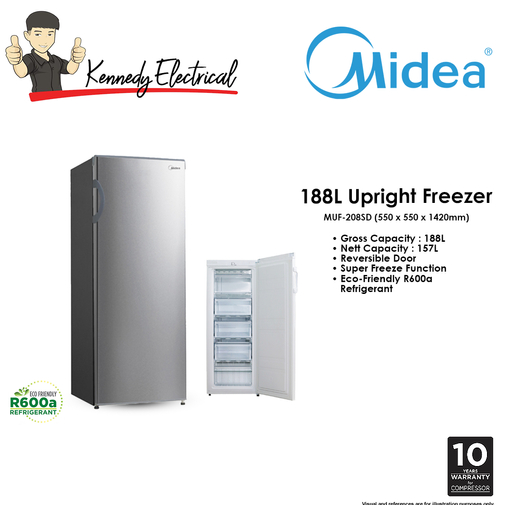 Midea 188L UPRIGHT FREEZER MUF-208SD | Shopee Malaysia
