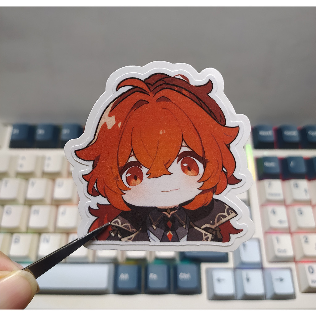 Diluc - Genshin Impact Meme Stickers | Wide Face Series ( Laminated ...