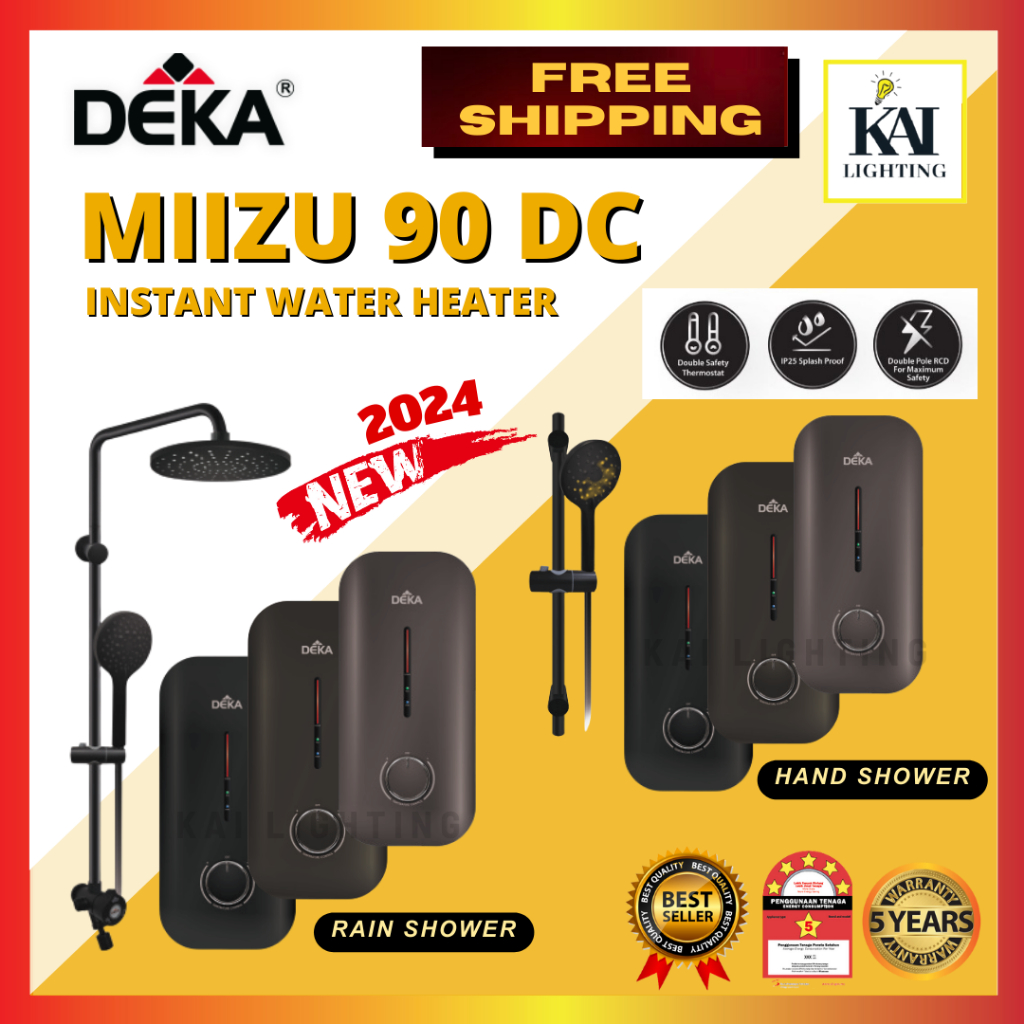 🔥2024 NEW MODEL🔥DEKA MIIZU 90 DC Silent Inverter Pump Instant Heat Water Heater Rainshower ...