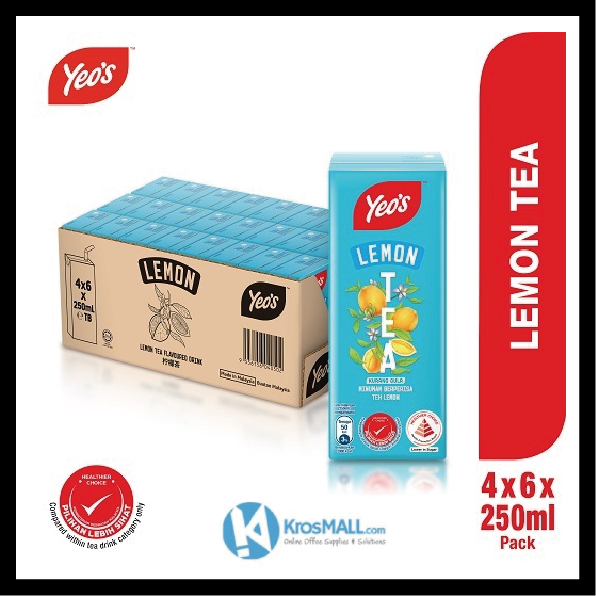 YEO's Asian Drinks Ice Lemon Tea Tetra Box 1 Carton (24 x 250ml ...