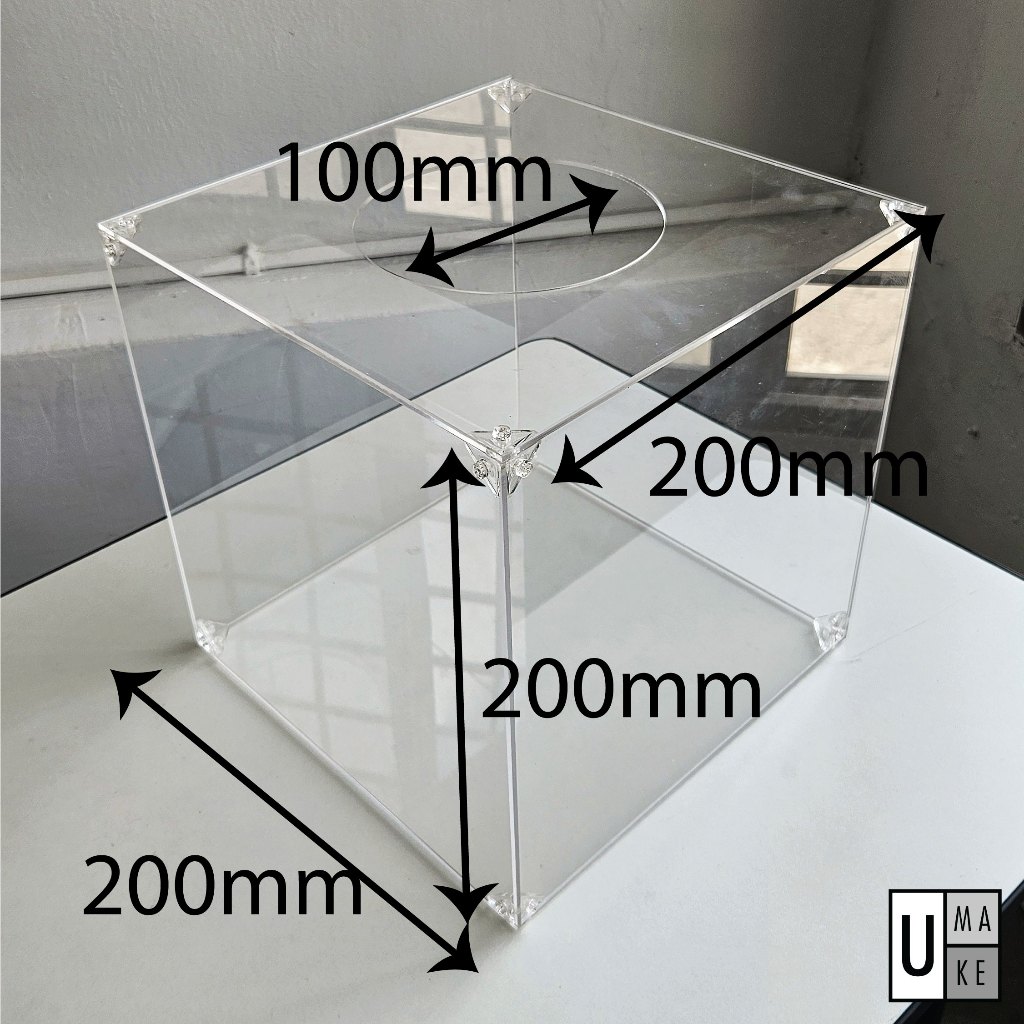 (2025 Upgrade) Lucky Draw Box 20cm / 25cm / 30cm Transparent Voting Box ...