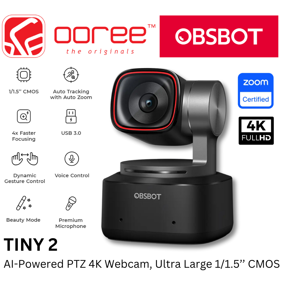 OBSBOT TINY 2 / TINY 2 LITE AI-POWERED PTZ 4K CAMERA WITH BUILT-IN DUAL ...