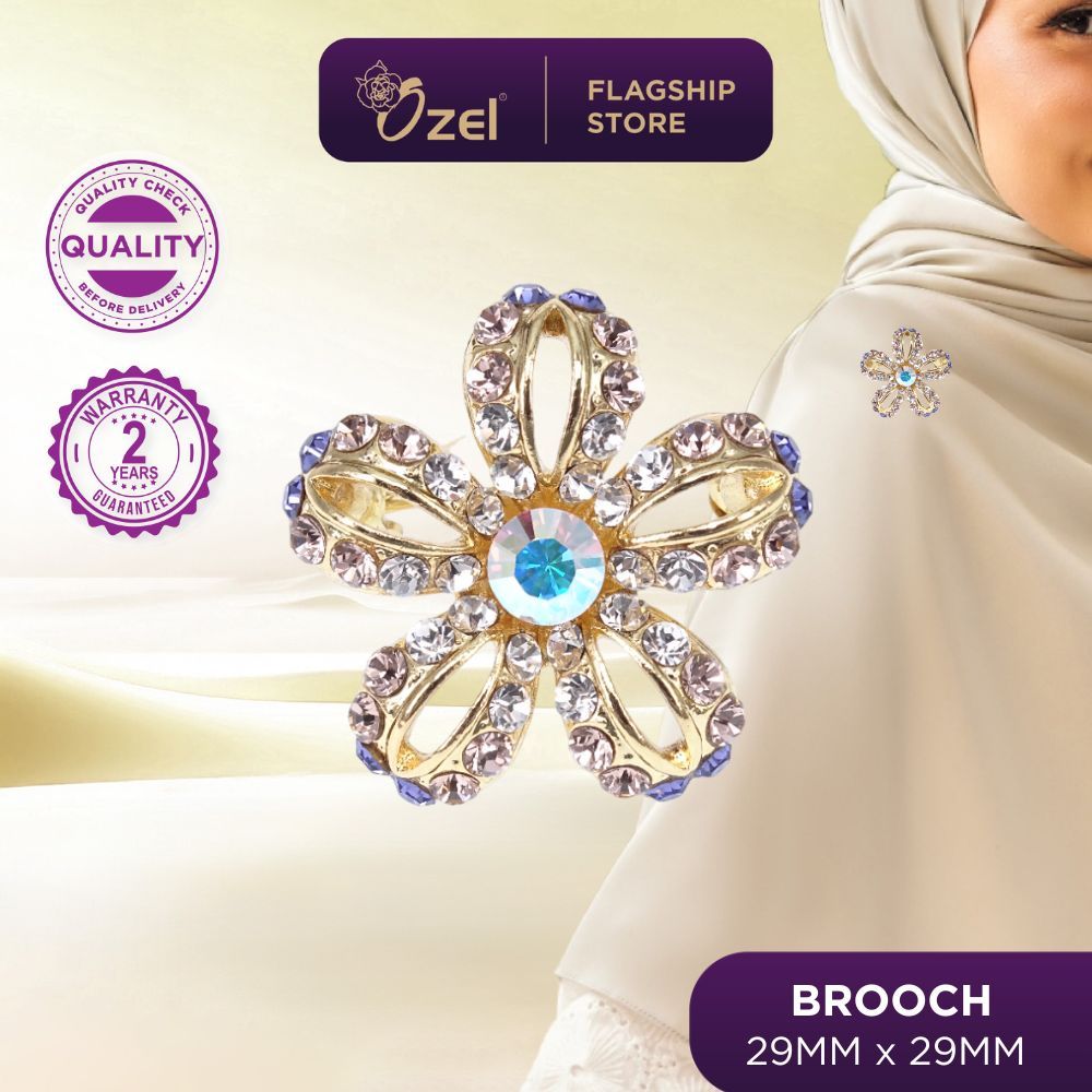 Ozel Herb-Robert Crystal Brooch B290 Pin Tudung, Hijab, Songkok, Baju ...