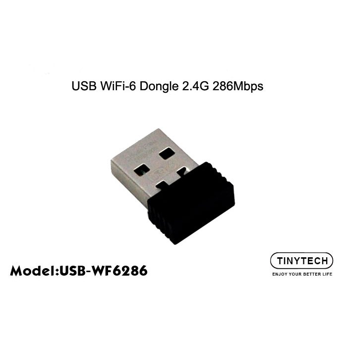 Tinytech USB WiFi 6 Dongle 2.4g 286Mbps (USB-WF6286) | Shopee Malaysia