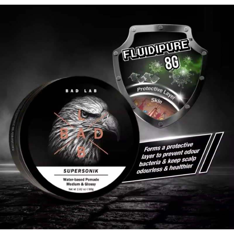 BADLAB Water-based Pomade Supersonik 80g hair wax ( wax rambut halal ...