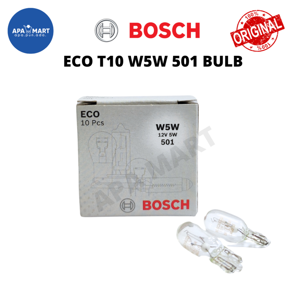 BOSCH Eco T10 W5W 12V 5W 501 Bulb Yellow Small Light Bulb License Plate ...