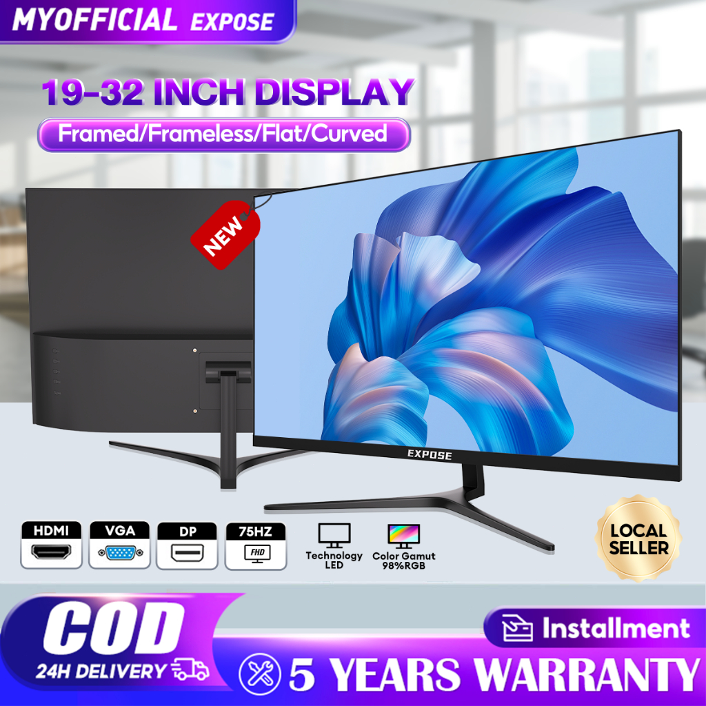 Monitor PC 24 Inch Curved Monitor EXPOSE Gaming monitor 165Hz 27 Inch ...