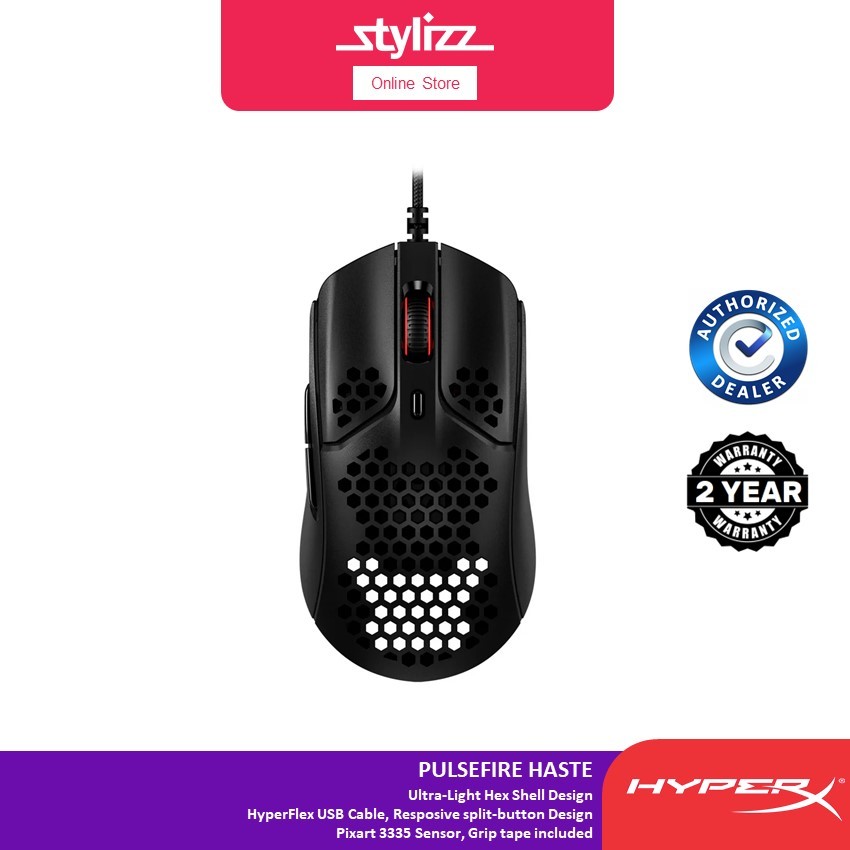 HYPERX PULSEFIRE HASTE WIRED GAMING MOUSE - ULTRA-LIGHT HEX SHELL ...