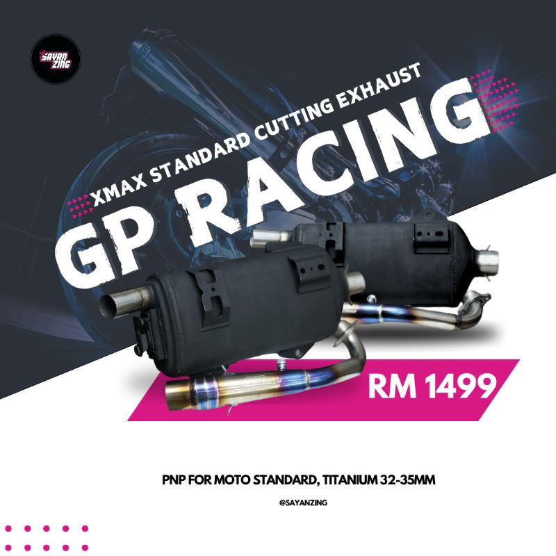 GP Racing XMAX Exhaust Standard Cutting 32-35mm | Shopee Malaysia