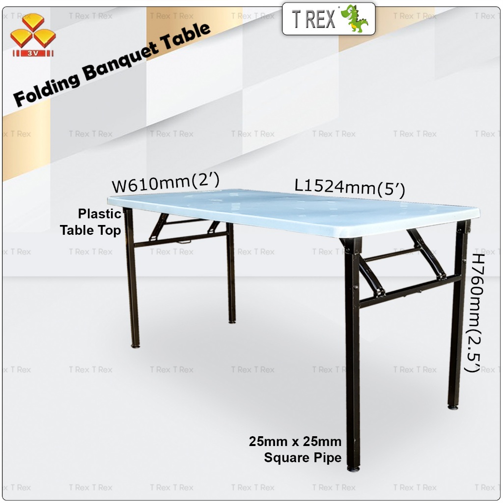 3V®️ 2' x 5' Meja Lipat / Foldable Banquet Table / Catering Table ...