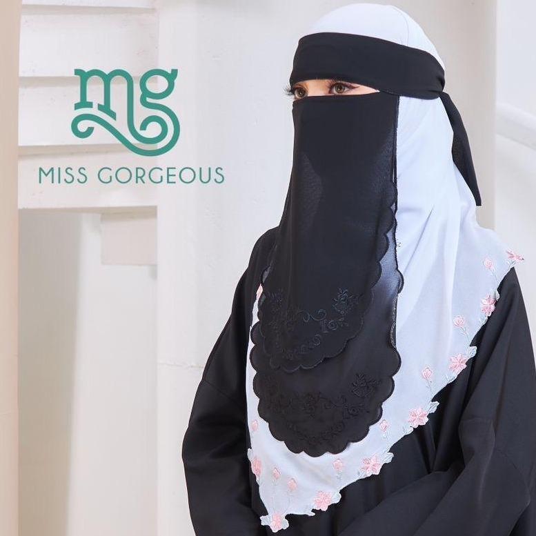 【CLEARANCE SALE】 Niqab Embroidery 2 Layers Chiffon | Shopee Malaysia