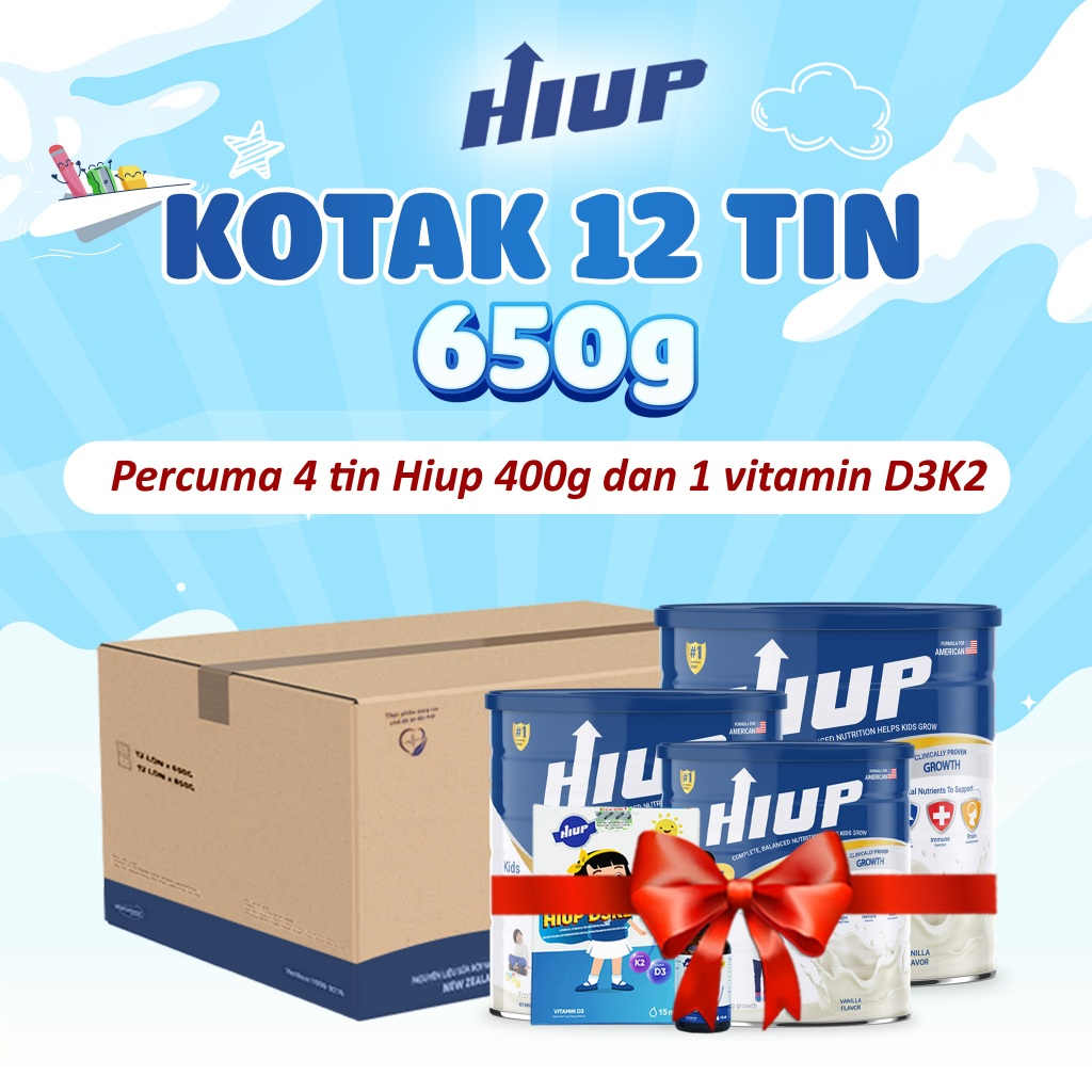 (KARTON 12 TIN 650G + 4 TIN 400G + 1 D3K2 ) Susu Pertumbuhan Tinggi ...