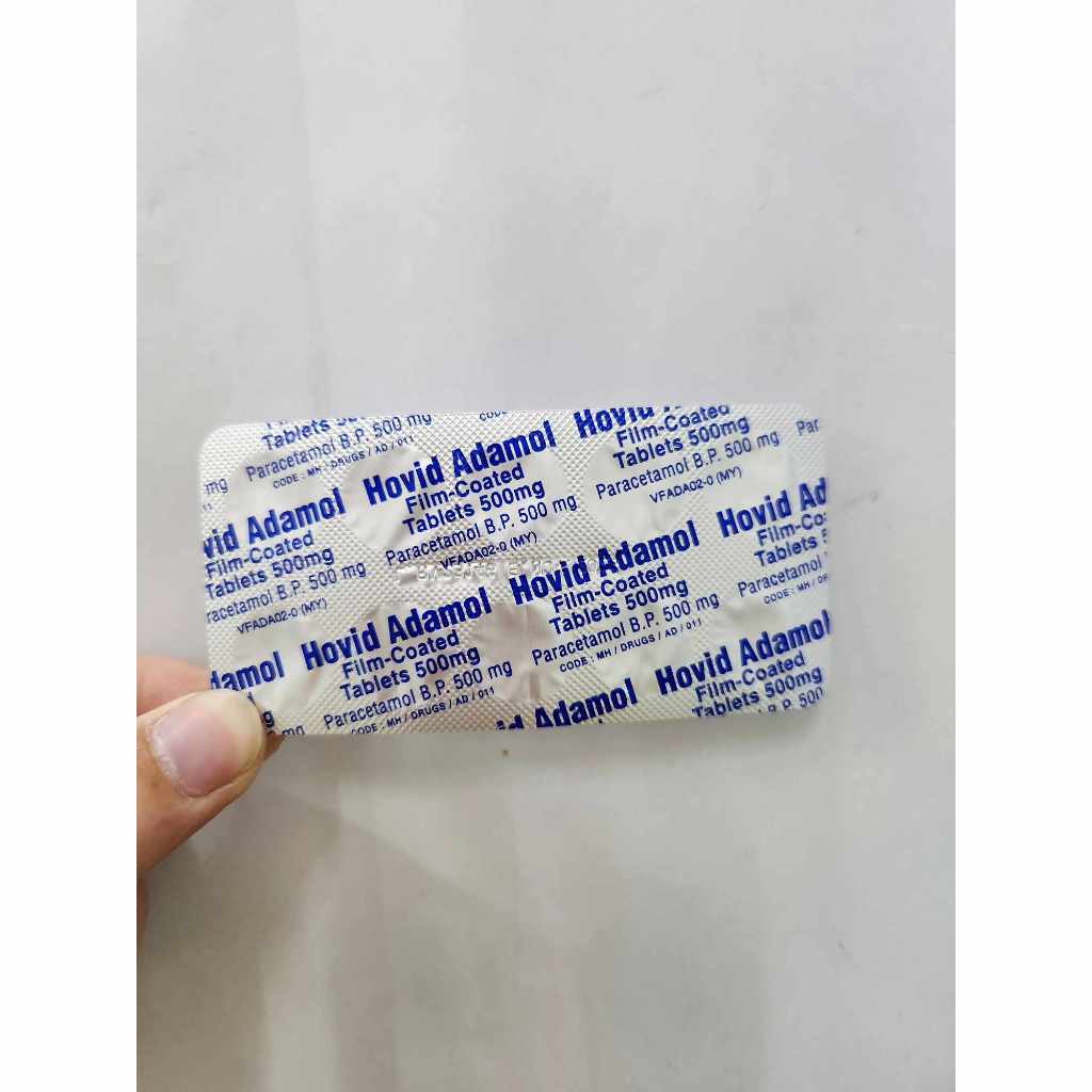 Hovid Adamol Film-Coated Tablets Paracetamol B.P. 500mg 10's/stp ...