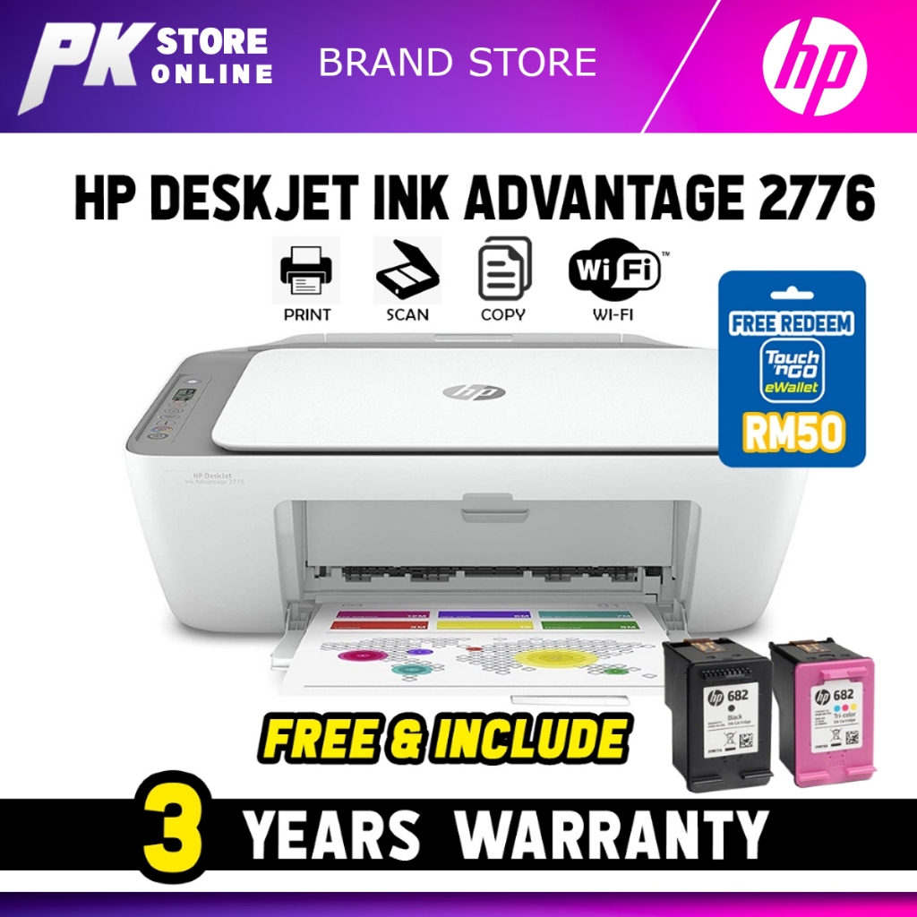 HP DeskJet Ink Advantage All-in-One Printer 2776 Grey | Print,Scan,Copy,Wireless/Wifi | FREE INK ...