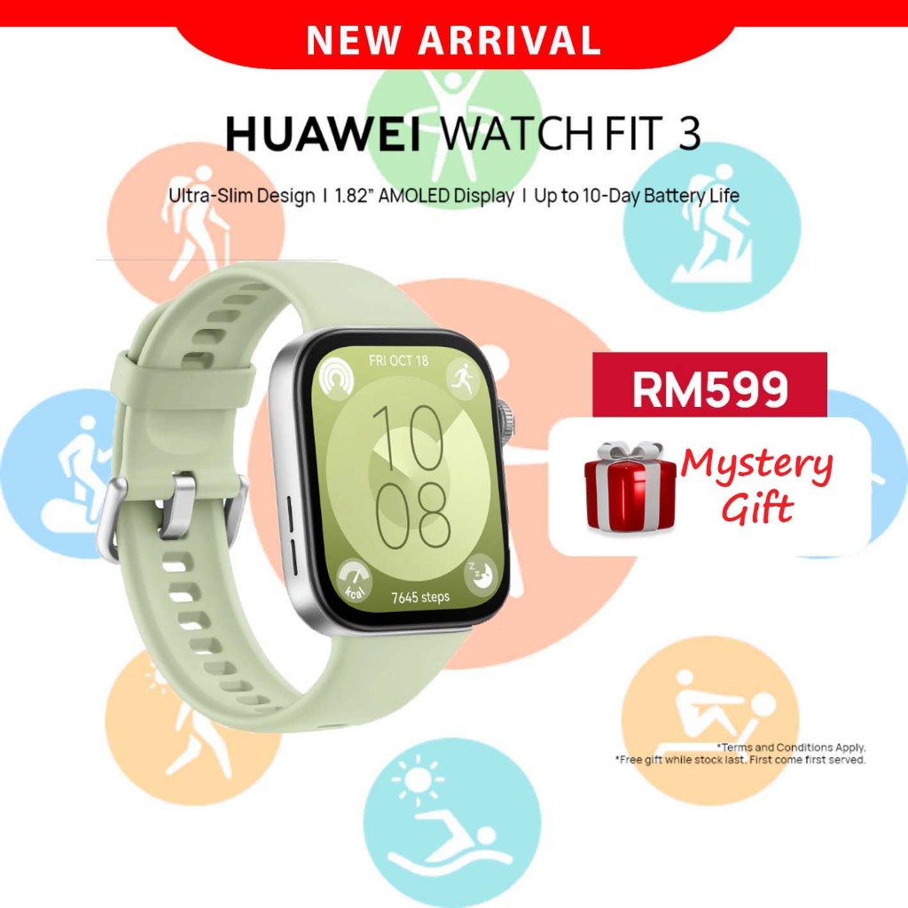HUAWEI WATCH FIT 3 Smartwatch | 1.82" AMOLED Display | Ultra Slim ...