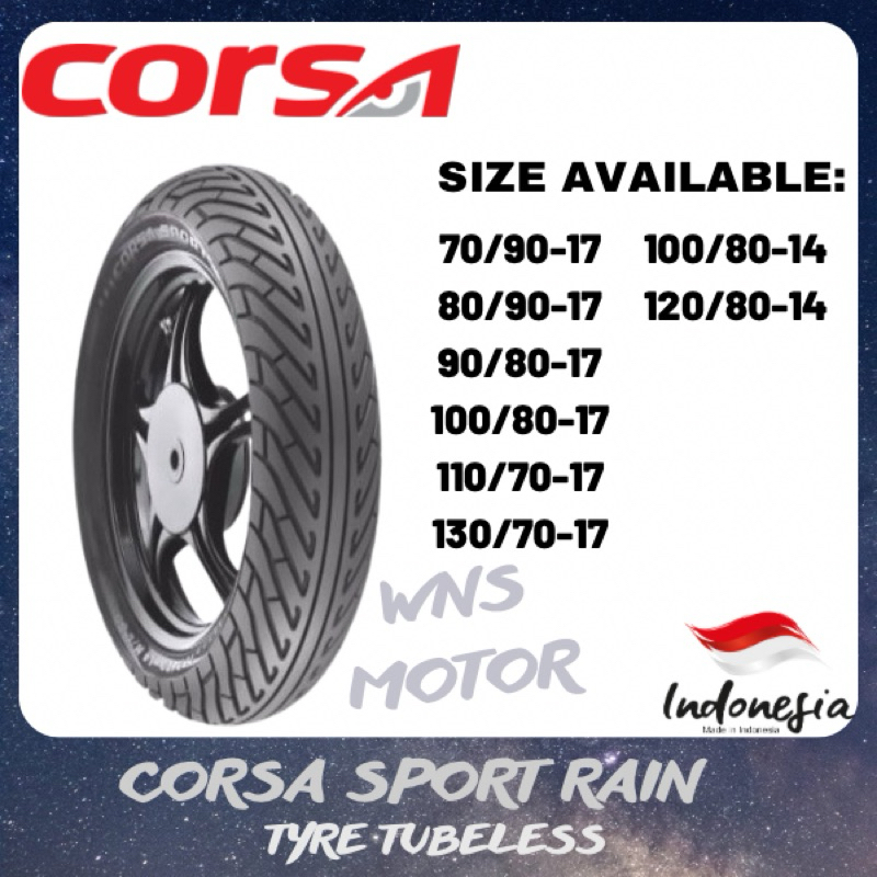 TAYAR CORSA SPORT RAIN 70/90x17-80/90x17-90/80x17-110/70x17-130/70x17 ...