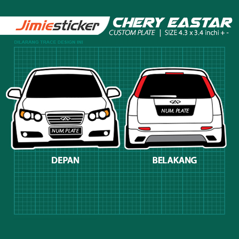 Sticker Kereta Chery Eastar, Sticker Belakang Chery Eastar, Custom ...