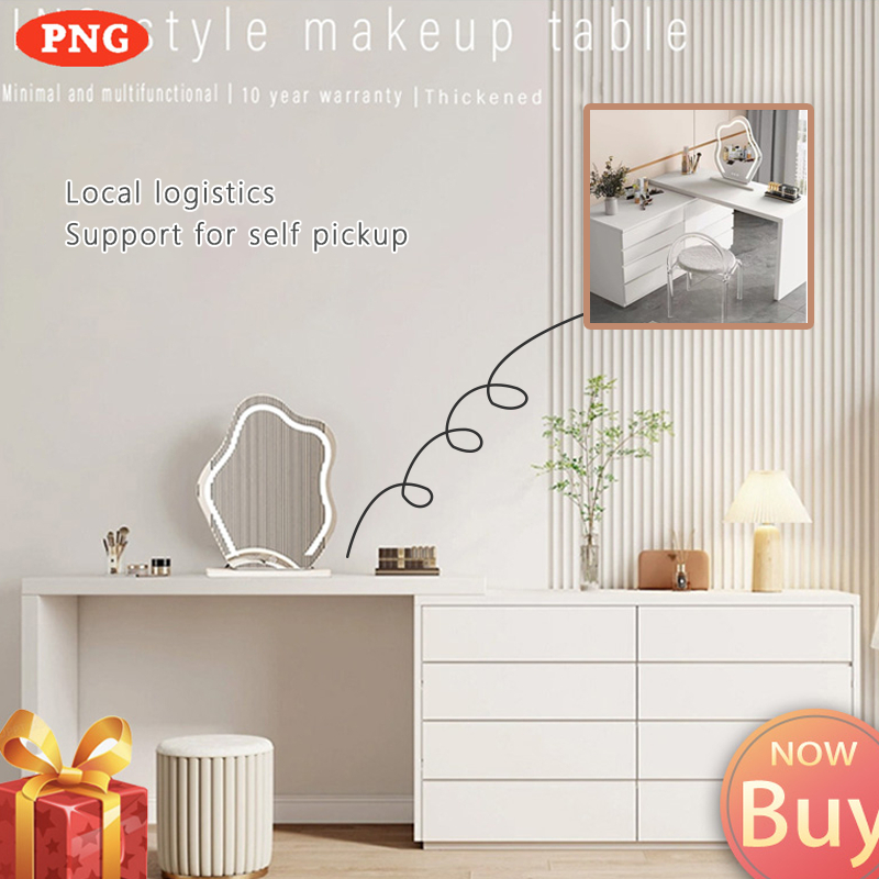 Vanity Table With Mirror Storage Dresser 4 Layer Cabinet Storage ...