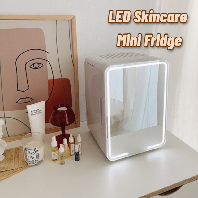 Skincare Mini Fridge LED Mirror Minifridge Portable cosmetics ...