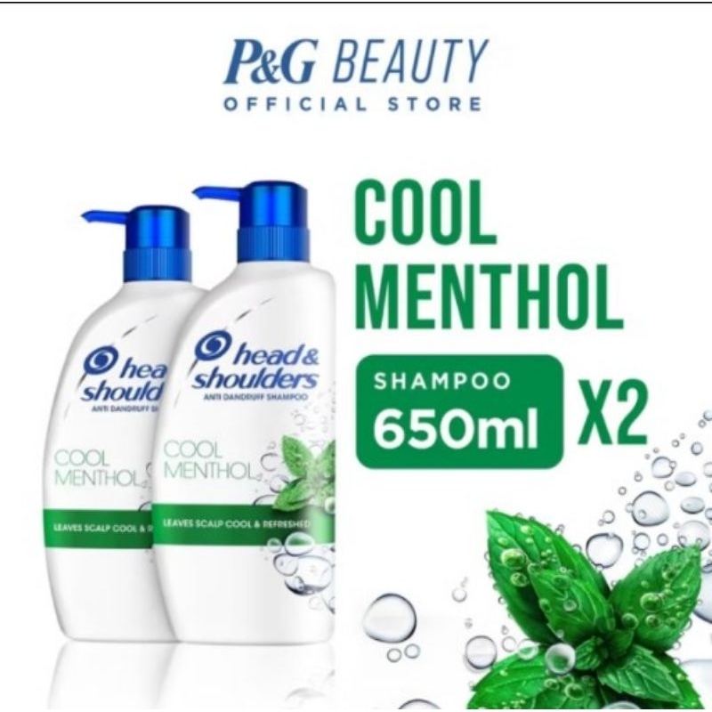 10% cashback 😍 2x650ml Head & Shoulders Cool Menthol Anti-Dandruff ...