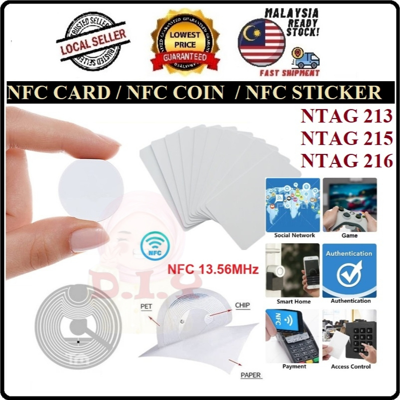 Ntag 213 / 215 / 216 NFC 13.56MHz Card / Coin / Sticker for Amiibo ...