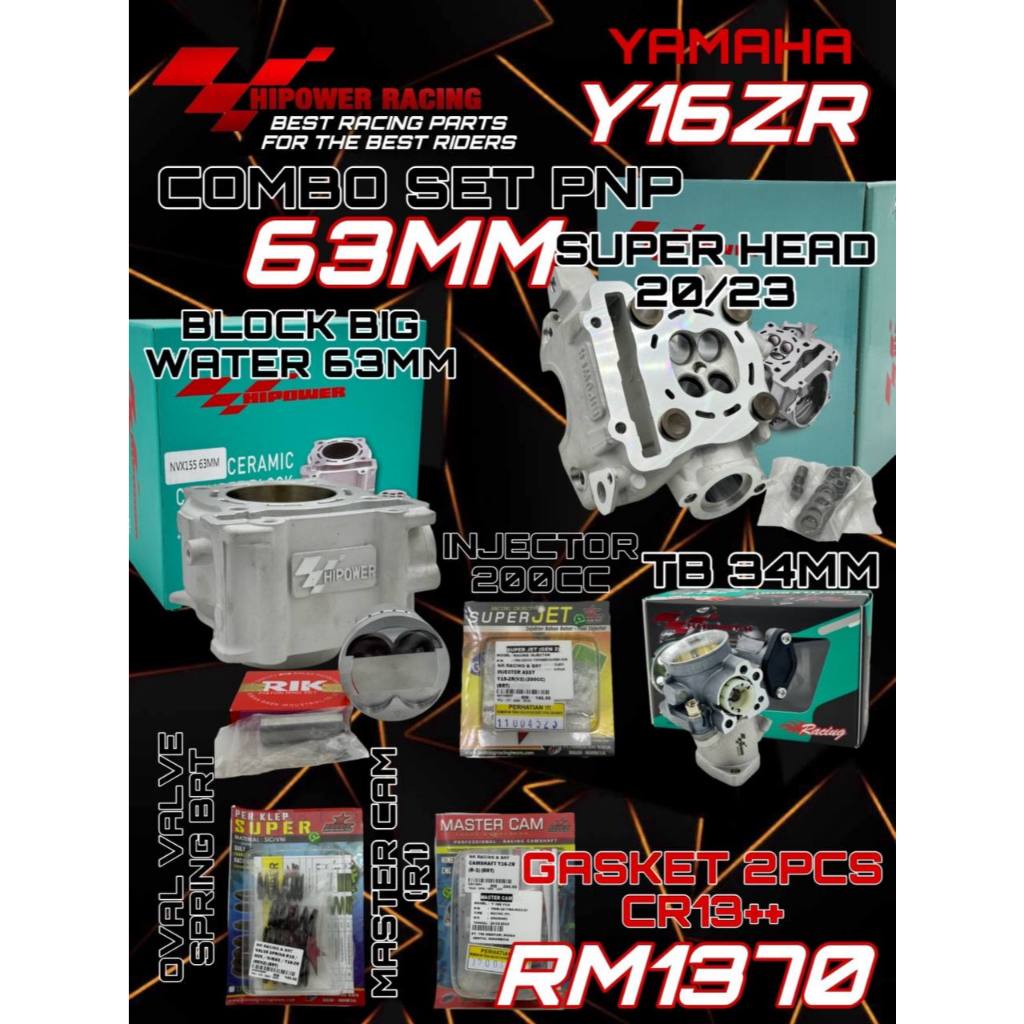 HIPOWER HI POWER 63MM COMBO Y16 R15 VVA CR13 ++ GASKET 2 KEPING (HEAD ...