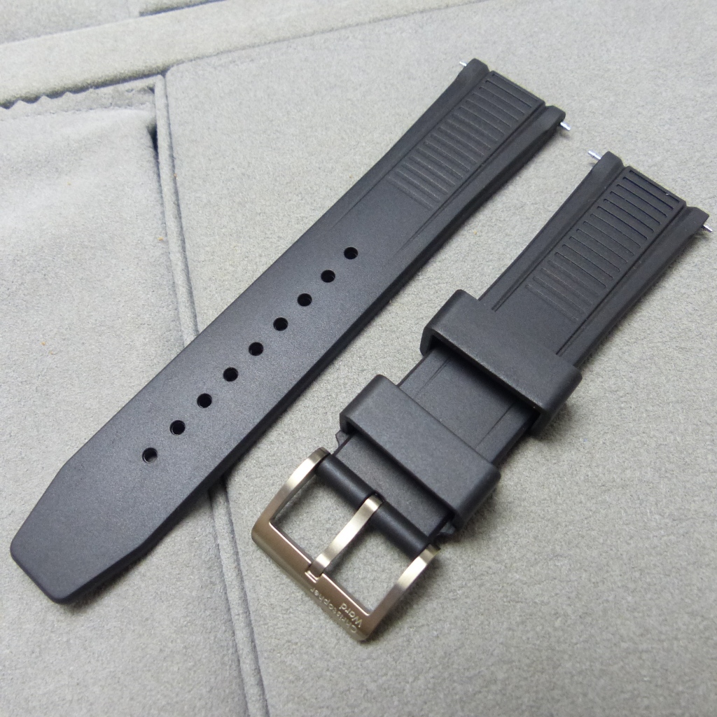 Christopher Ward Rubber strap - Titanium clasp - 22mm | Shopee Malaysia