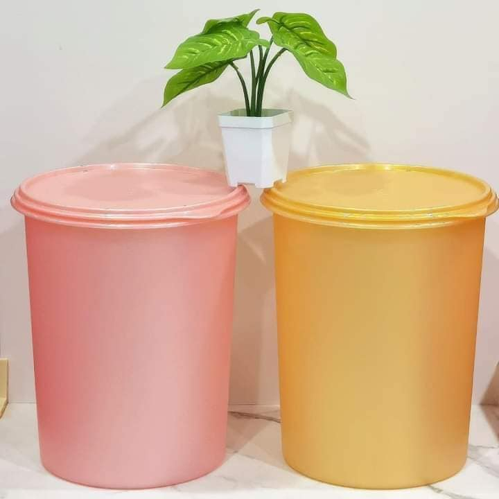 Tupperware 10L Tall Canister Rose Gold Emas Bekas Keropok Kerepek Udang ...