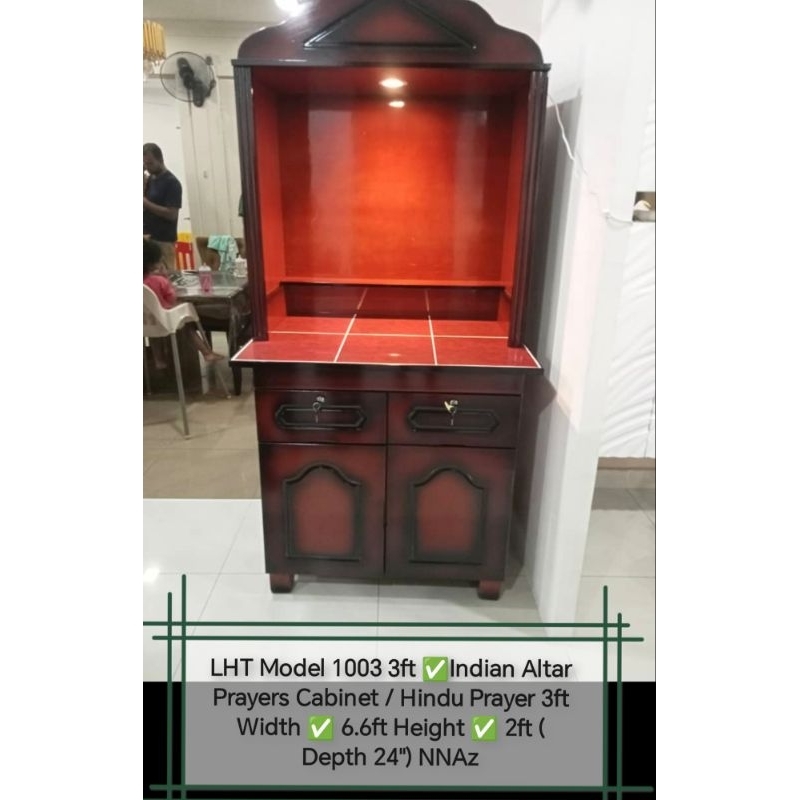 Siap Pasang Lampu LHT 1003 3ft Indian Altar Prayers Cabinet / Hindu ...