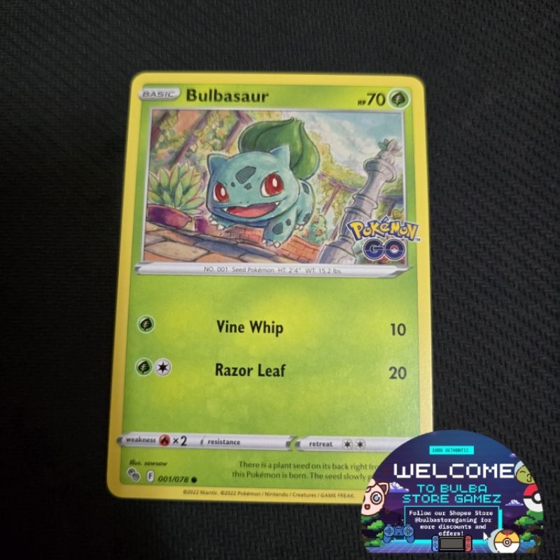 Bulbasaur 001/078 Pokémon GO PGO Pokémon TCG Card Game Sword & Shield ...