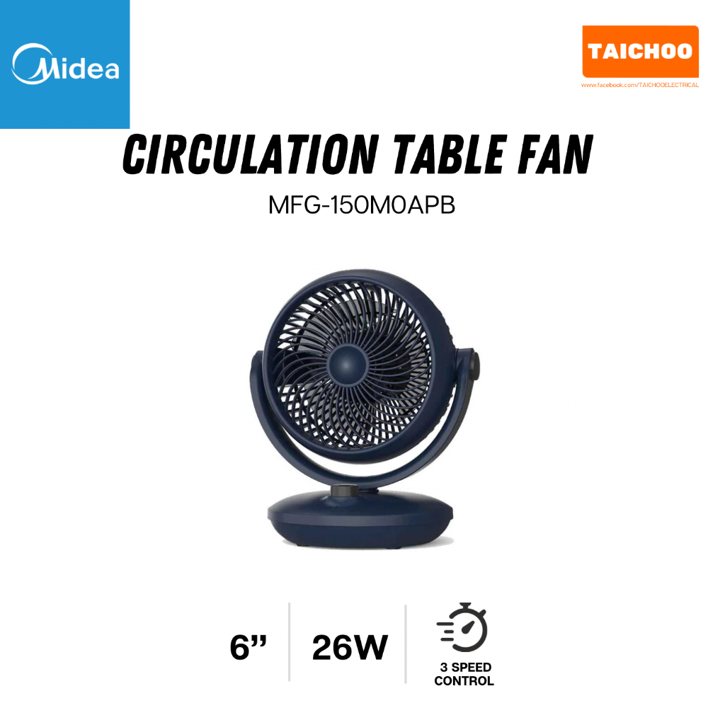 Midea 6” Circulation Table Fan MFG-150M0APB | Shopee Malaysia