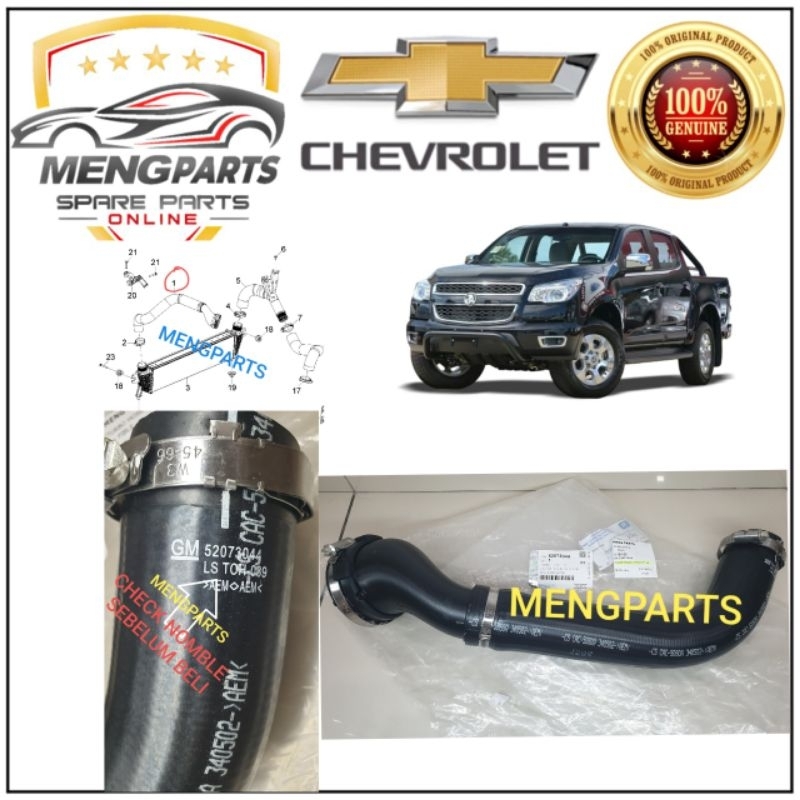 ORIGINAL CHEVROLET COLORADO 2.8 HOSE TURBO INTERCOOLER 52073044 ...