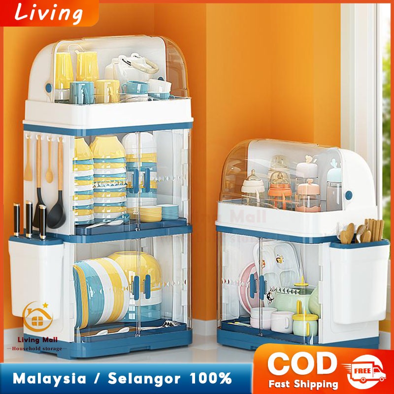 Dish Cabinet Dish Rack With Cover Dish Drainer Rak Pinggan Mangkuk ...