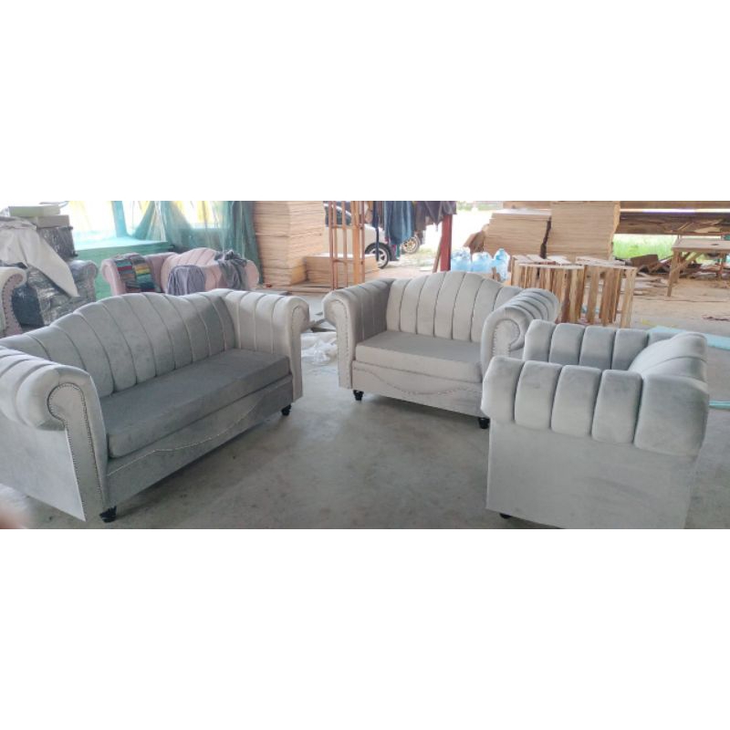 SOFA CHESTERFIELD DESIGN BARU 3 SEAT PERAHU WING CHAIR | Shopee Malaysia