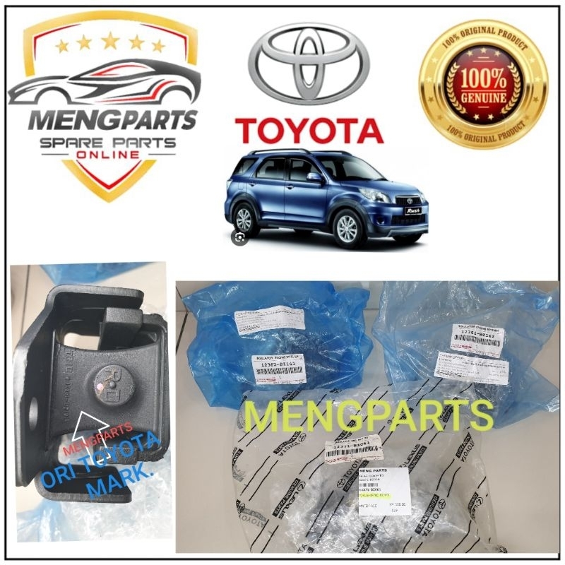 ORIGINAL TOYOTA RUSH F700 ENGINE MOUNTING & GEAR BOX MOUNTING 12361-BZ162 12371-BZ141 12371 ...