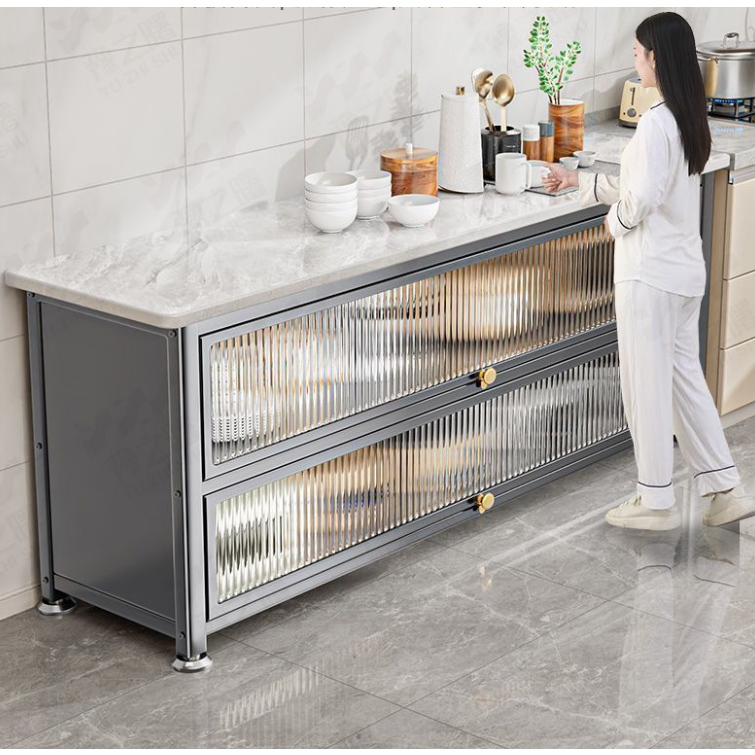 Kitchen rack rock plate workbench multi-layer storage cabinet cabinet ...