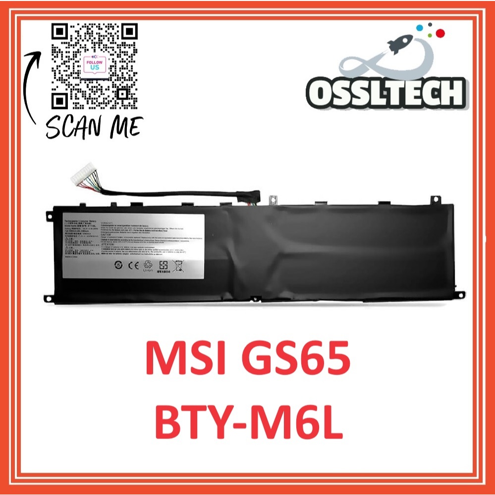 MSI BTY-M6L GS65 PS63 P65 P75 GS75 Delta 15 A5EFK Laptop Replacement ...