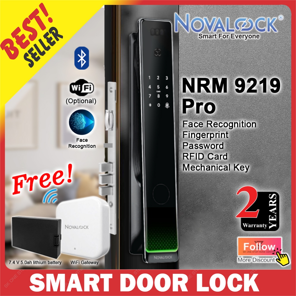 Novalock NRM 9219PRO SMART Digital Door Lock (Face Recognition ...