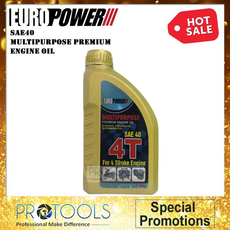 EUROPOWER 4T SAE40 MULTIPURPOSE PREMIUM ENGINE OIL FOR 4 STROKE ENGINE ...