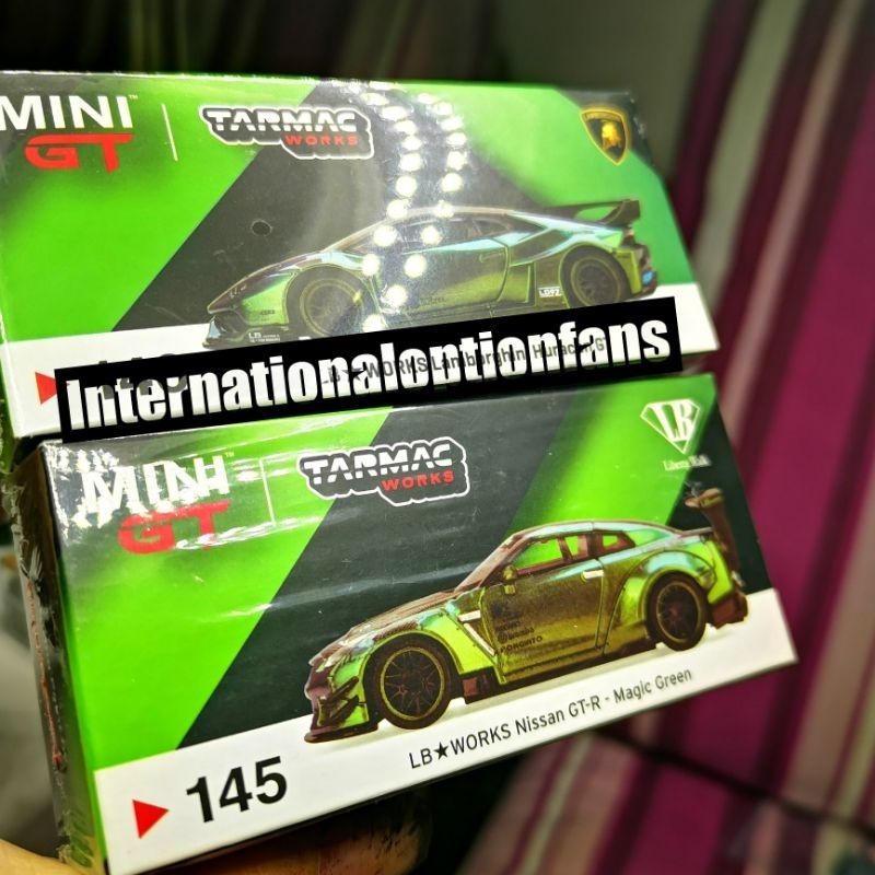 mini gt lbwk nissan R35 lamborghini huracan magic green #145 #146 new ...