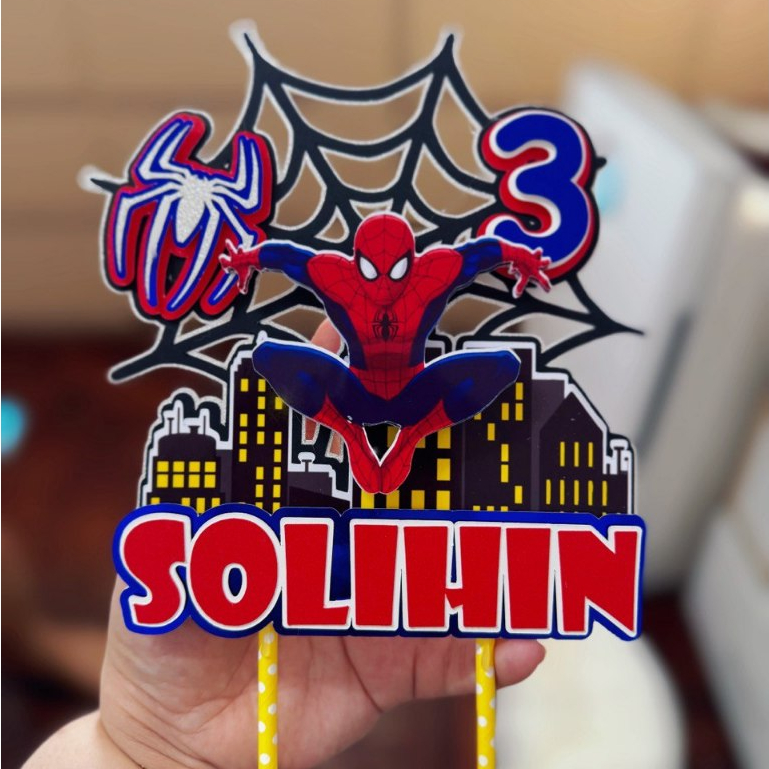 Spiderman Marvel Cake Topper | Add custom name or age for a personal ...
