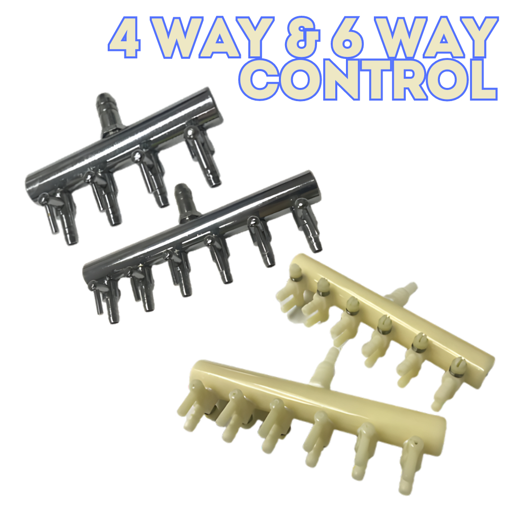 AQUARIUM Plastic Splitter Air Flow Connector 4 or 6 way control valve ...
