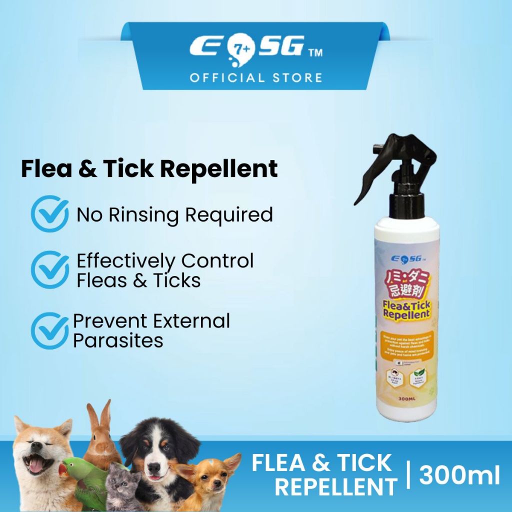 EOSG 7+ Flea & Tick Repellent Anti Fleas & Tick Spray (300ml) Sembur ...