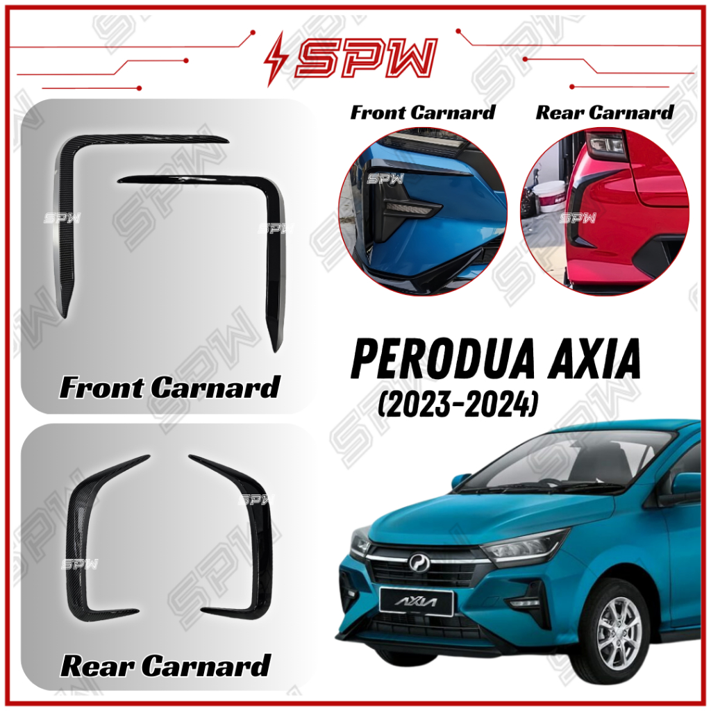 Perodua Axia (2023-2025) Canard Carnard Front Bumper Rear Bumper Lip ...