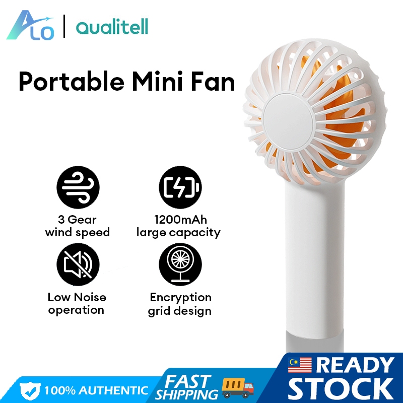 Qualitell Handheld Mini Fan Type-C Charging Portable Cooler Fan 3 Speed ...