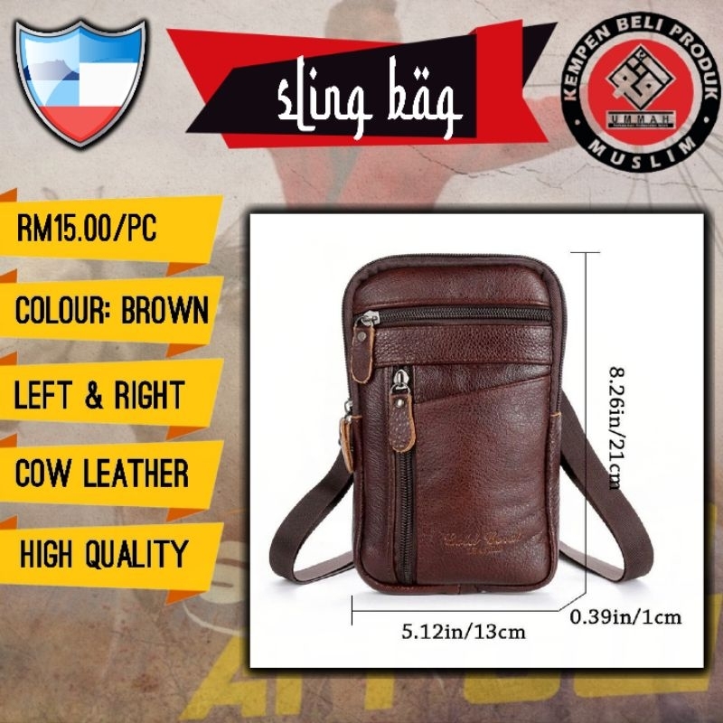 [SLING BAG] 1PC Leather Sling Bag / Bag Sandang Tamim Arrow Taditional ...
